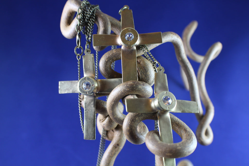 Shell Casing Cross Necklace – On Cord Creations